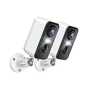 Wireless Cameras for Home Security Outdoor, 2K Color Night Vision Battery Powered WiFi Security Camera Spotlight/Siren Motion Detection 2-Way Talk Waterproof Cloud Storage Outdoor Camera Wireless 2PCS