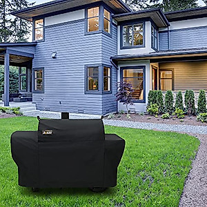 JIESUO Grill Cover for Oklahoma Joe's Longhorn Combo Grill, Heavy Duty Waterproof Oklahoma Joe's Longhorn Combo Charcoal Gas Smoker Grill Accessories