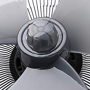 JEATHA 16 inch Plastic Fan Blade 3 Leaves Big Wind Fan Blade with Nut Cover Replacement for Household Stand/Pedestal Fan Table Fan Accessory No Noice Grey One Size