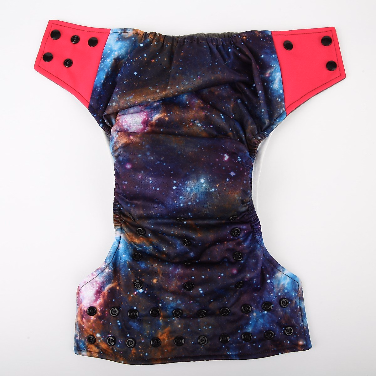 Sigzagor Baby AIll in One Night AIO Cloth Diaper Nappy Sewn in 5 Layer Insert Reusable Washable for Girls (Galaxy)