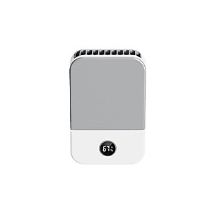 Portable White Mini Personal Fan Operated by USB Rechargeable Battery With Lanyard, Fans Cooling Air Toward Face and Neck. Handheld mini fan Features Stand for Desk or Table. Personal air conditioner.