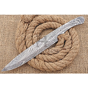 HUNTEX Unique Custom Handmade Hand-Forged Twist Pattern Damascus Steel 13 Inch Long Full Tang Razor Sharp Hunting Blank Blade Neck Sticker Knife