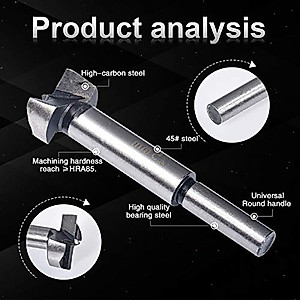 KATUR 15mm to 35mm Hinge Boring Bit Tungsten Steel Forstner Drill Bits Set Hinge Forstner Boring Hole Saw(5pcs,15-35mm)