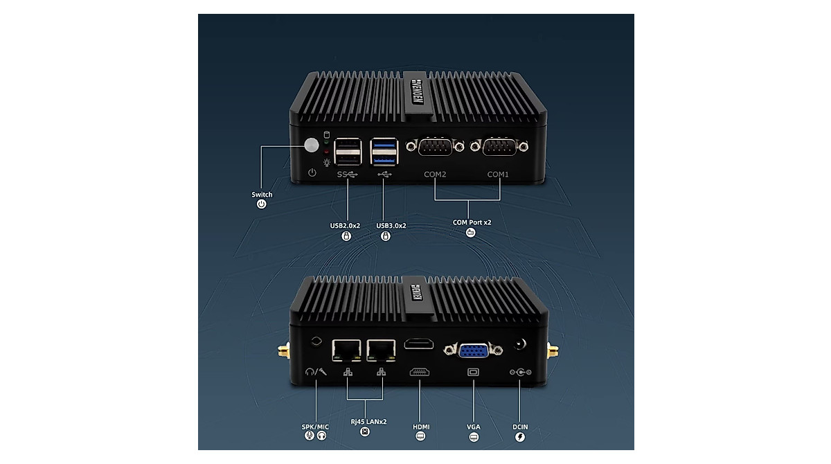 Fanless Mini PC with Windows 11 & Celeron J4125