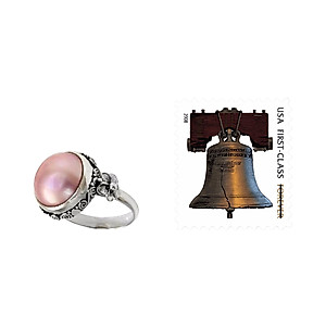 NOVICA Artisan Handmade Pearl Flower Ring Floral Sterling Silver Cocktail Pink Indonesia Birthstone [crownbezel 0.4 in H x 0.6 in Diam. Band Width 3 mm W] ' Love Moon'