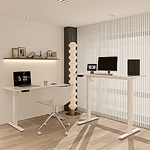 Win Up Time Standing Desk Adjustable Height Desk- Whole Piece Desktop Electric Adjustable Standing Desk, Height Adjustable Desk Stand Up Desk for Home Office Computer Desk,White 55x24Inch