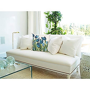 Liora Manne Visions II Allover Tulips Indoor/Outdoor Pillow, 20" X 20" Square, Blue
