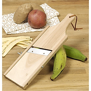 IMUSA USA Wood Plantain Slicer "Mariquitera", 13.8 x 4 x 1 inches