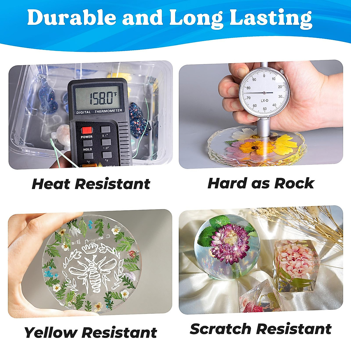 LET'S RESIN Resin Epoxy Kit, 1.5 Gallon Bubble Free & Crystal Clear Epoxy Resin Supplies with Measuring Cups,Stir Stick,Gloves,Resin and Hardener for Mold Casting,Jewelry,Art,Craft