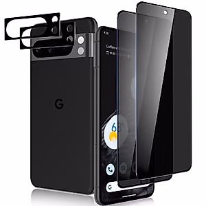 WYQLTD [2+2 Pack] for Google Pixel 8 Pro Privacy Screen Protector and Camera Lens Protector, 9H Tempered Glass, Anti-Spy, High Definition Scratch and Shatterproof
