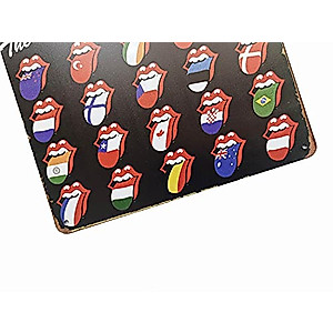 ERLOOD Rolling Stones Tin Sign Wall Retro Metal Bar Pub Poster Metal 12 X 8