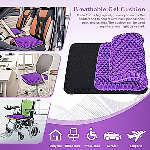 Gel Seat Cushion for Long Sitting – Breathable Honeycomb Design – Back Pain, Sciatica, Hip, Tailbone Pain Relief Cushion, Office Chair Cushion, Wheelchair Cushion, Car Seat Cushion, Chair Pads