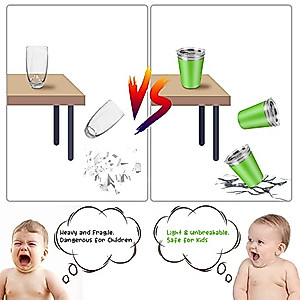 Yummy Sam 5 Pack Kids Cups with Straws and Lids 12 oz Stainless Steel Spillproof Unbreakable Water Drinking Bottle with Non-Slip Heat Insulation Sleeves for Children Adult School Outdoor Home Use