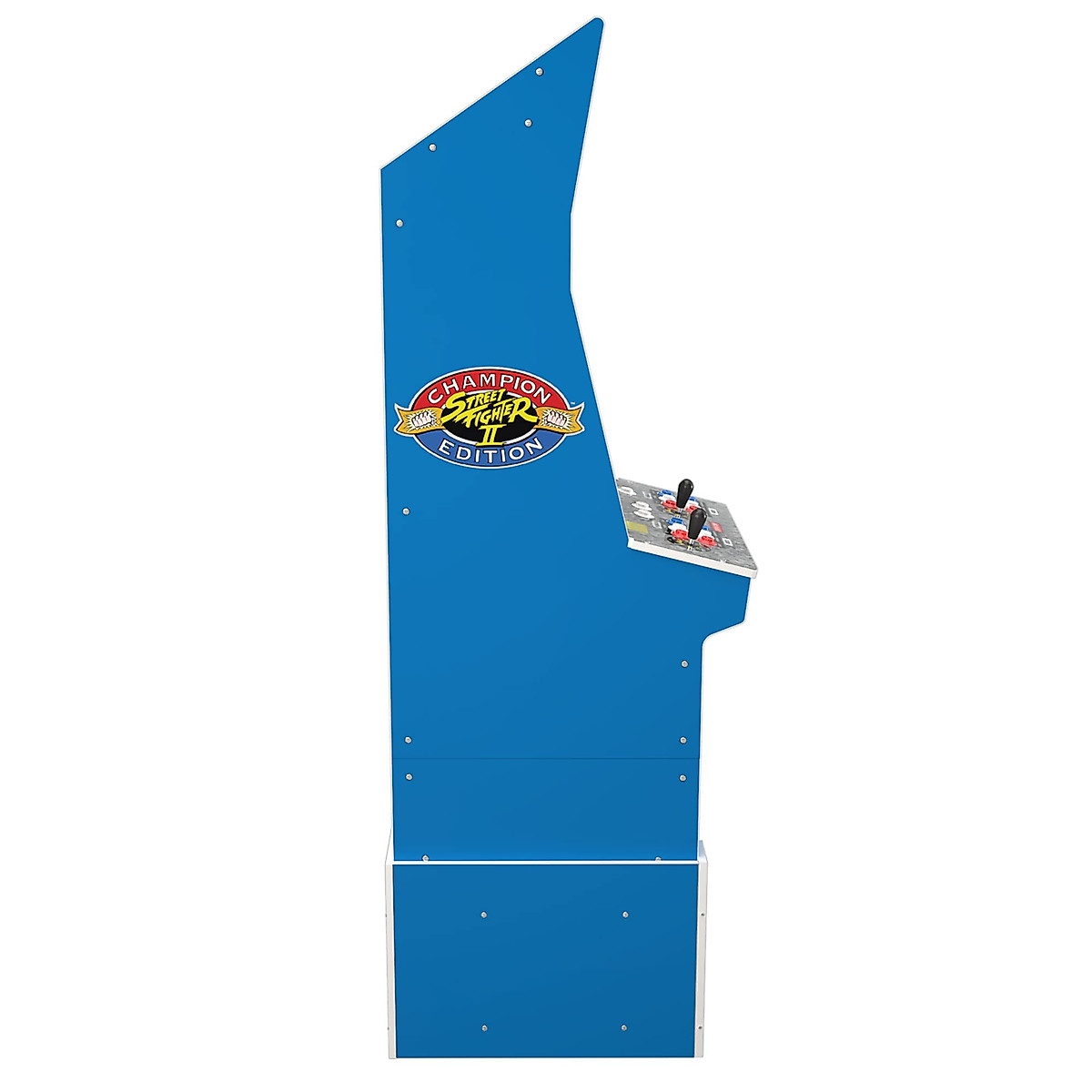 Arcade1Up Street Fighter II Champion Edition Big Blue Cabinet Style Arcade Machine w/ 12 Games, Coinless Operation, Light-Up Marquee, WiFi, and Stool