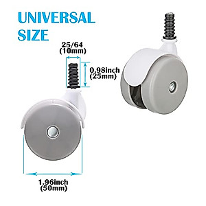 Baby Walker Wheels Replacement, Set of 4, Baby Walker Accessories, Plastic Wheels Casters, Universal Wheels (Grey), 10mm