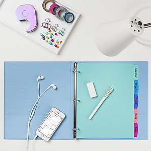 Avery Durable Plastic 5-Tab Write & Erase Big Tab Dividers for 3 Ring Binders, Pastel Brights (16270)