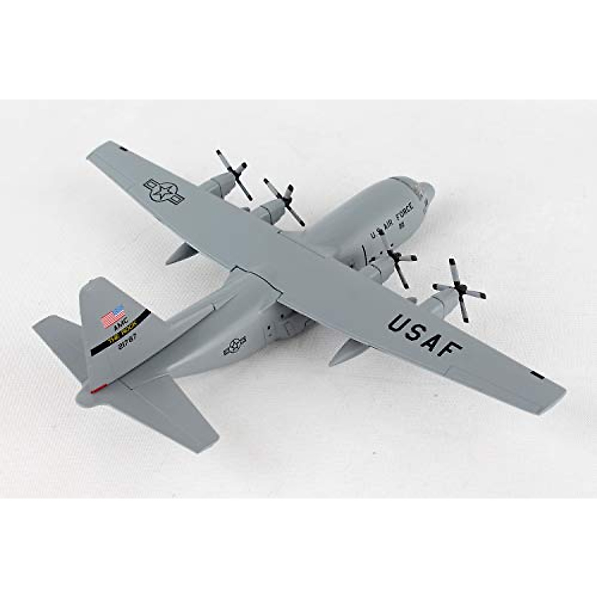 Daron Worldwide Trading Postage Stamp USAF C-130 1/200 Spare 617 Airplane Model, White