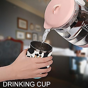 OPTKSNCU 304 Stainless Steel Insulated Cup with Lid, Giraffe Bites The Rose Print Durable, And Easy to Clean – Ideal for Home, Office, And Gift Giving