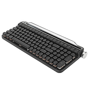 Red Switch Typewriter Mechanical Keyboard, 100 Keys RGB Backlight Retro Bluetooth Gaming Keyboard, Keyboard for Windows for Android for iOS (Black)