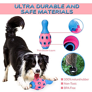 Tough Dog Chew Toys for Aggressive Chewers Large Breed Small Breed, Treat Dispensing Dog Puzzle Toy, Interactive Dog Squeak Toy Anxiety Relief Teething Toy