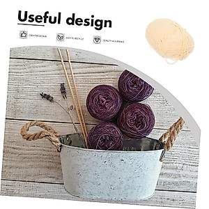 IMIKEYA 50g Milk Cotton Yarn Skeins, Cotton Chunky Hand- Woven Crochet Knitting Wool Yarn Warm Yarn for DIY Adults and KidsCrocheting Sweaters Hats Scarves (Beige Yellow)