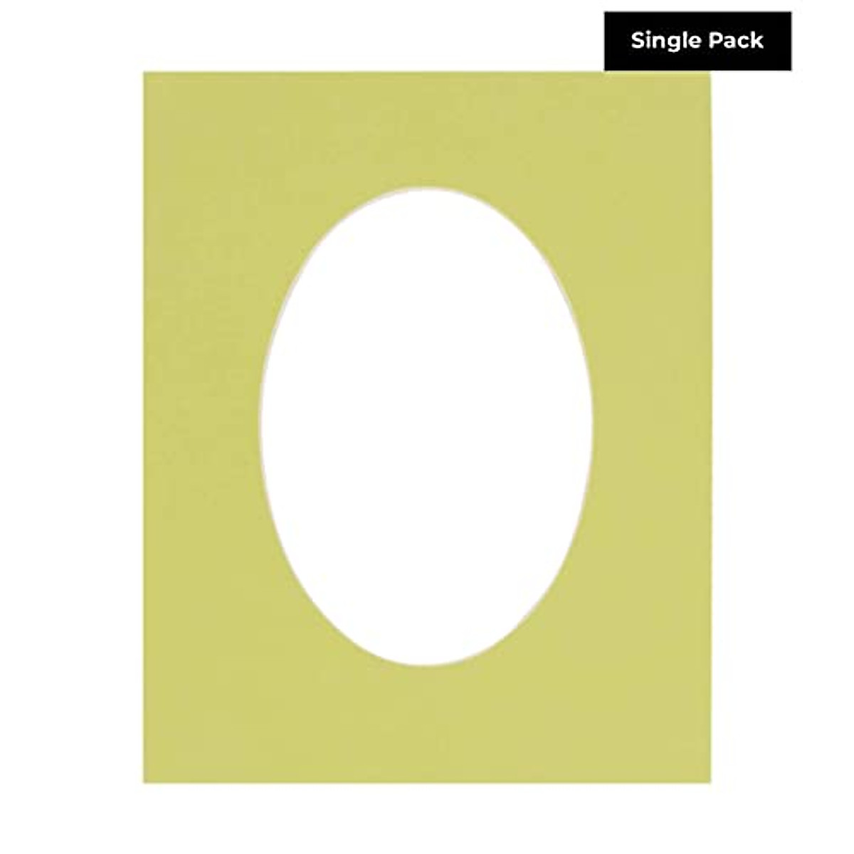 8.5x11 Mat Bevel Cut for 5.5x8.5 Photos - Precut Pistachio Green Oval Shaped Photo Mat Board Opening - Acid Free Matte to Protect Your Pictures - Bevel Cut for Family Photos, Pack of 1 Matboard Show