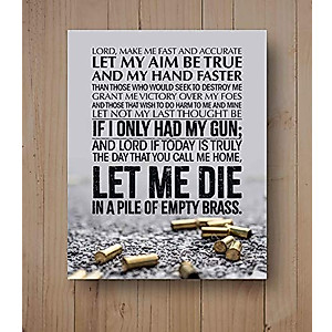 "Lord, Make Me Fast & Accurate" Gun Prayer Wall Art Sign -11 x 14" Pro Second Amendment Poster Print-Ready to Frame. Rustic Decor for Home-Man Cave-Garage-Shop. Perfect Gift for All Gun Owners!