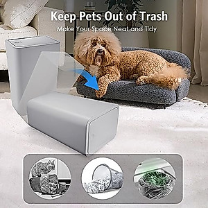 3 Pack Small Bathroom Trash Can with Lid - 10L/2.6 Gallon Slim Garbage Bin, Dog Proof Trashcan, Plastic Wastebasket for Kitchen/Bedroom/Office/Dorm, Fits Under Sink/Desk/Cabinet (Black&White&Grey)