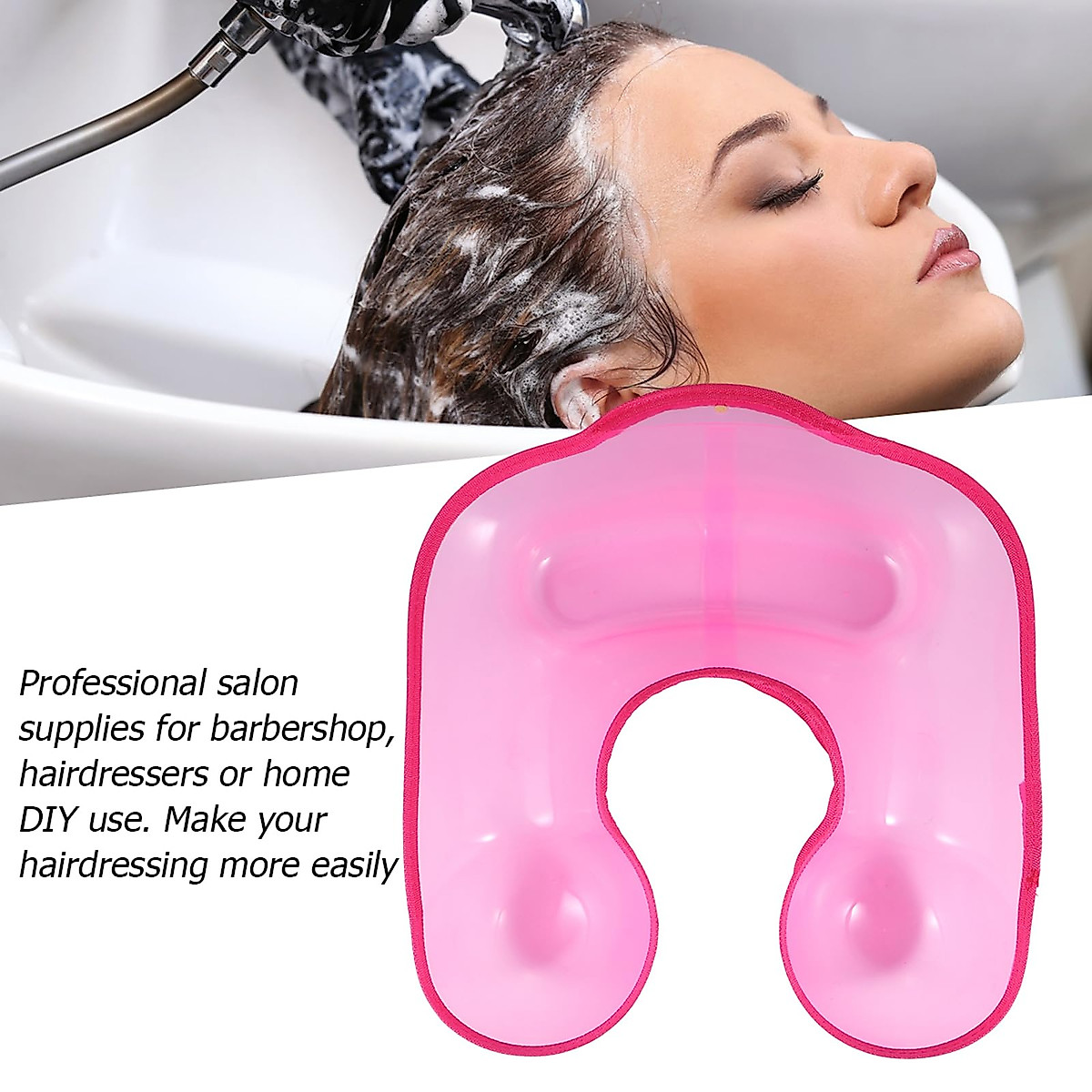HEALLILY Hair Salon Neck Tray, Pink, Plastic, Compact, Adjustable, Hair Styling, Coloring Tool, Salon, Barbershop, Home Use