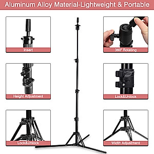 AIMEI 63 Inch Mannequin Head Stand,Foldable Wig Stand Tripod,Metal Adjustable Wig Head Stand with Set for Wig Making