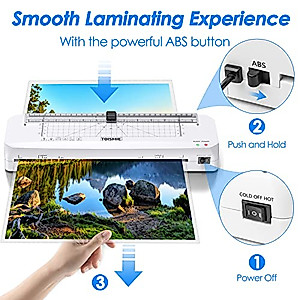 Laminator Machine, 13 Inch Thermal Laminator with Laminating Sheets, A3 Poartable 4 in 1 Office Presentation Laminators for Home Office School Use, Quick Warm-Up and Jam-Free