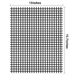 BBQ Grill Mesh Mat Set of 3 - Non Stick Barbecue Grill Sheet Liners Teflon Grilling Mats Nonstick Fish Vegetable Smoking Accessories - Works on Smoker,Pellet,Gas,Charcoal Grill,15.75x13inches