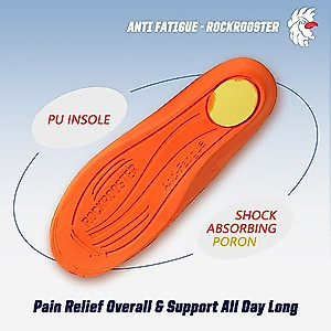 ROCKROOSTER 3 Pairs Memory Foam Anti-Fatigue Insoles for Work Boots, Heavy Duty Support Inserts for Men & Women, Arch Support, Distributes Foot Pressure, Slow Rebound, Standing All Day (RC930-M)