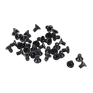 uxcell M2 x 3mm Phillips Screws Fastener Black for Laptop PC TV Fan Switch 500pcs