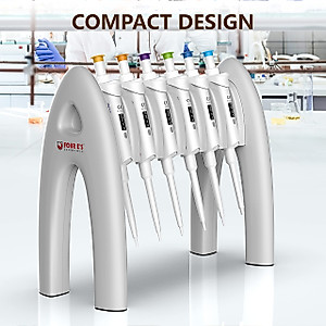 4E's USA Lab Pipette Rack - Compact 6 Slots Pipettor Stand, Science Lab Pipette Racks, Micropipette Rack, Pipette Holder