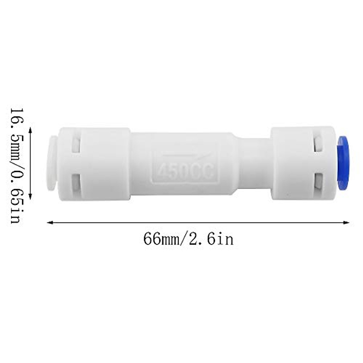 E-outstanding 2-Pack 1/4" 450CC Flow Restrictor with Quick Connect Pipe Fittiing for RO Reverse Osmosis Systems