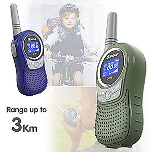 Qniglo Rechargeable Walkie Talkies for Adults, Kids Walkie Talkies 4 Pack with Li-ion Battery, Outdoor Camping Spy Games for Family, Toys for Boys Girls Halloween Xmas Birthday Gifts