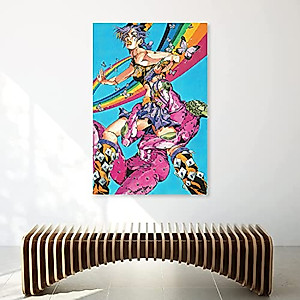 KGARB Jjba Poster JoJos Bizarre Adventure Poster Jolyne Cujoh Canvas Wall Art Print Picture for Office Room Decor Gift 16" x 24" Unframed