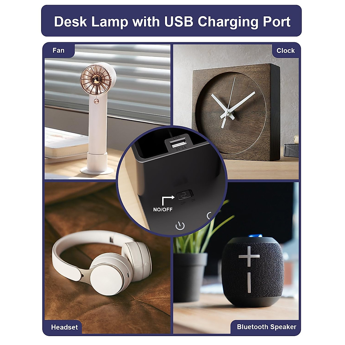 Sailstar Desk Lamp with Wireless Charger USB Charging Port, LED Desk Lamps for Home Office, 800LM 3 Lighting Modes Dimmable Pen Holder 360°Gooseneck, Eye-Caring Desk Light for College Dorm Room, Black