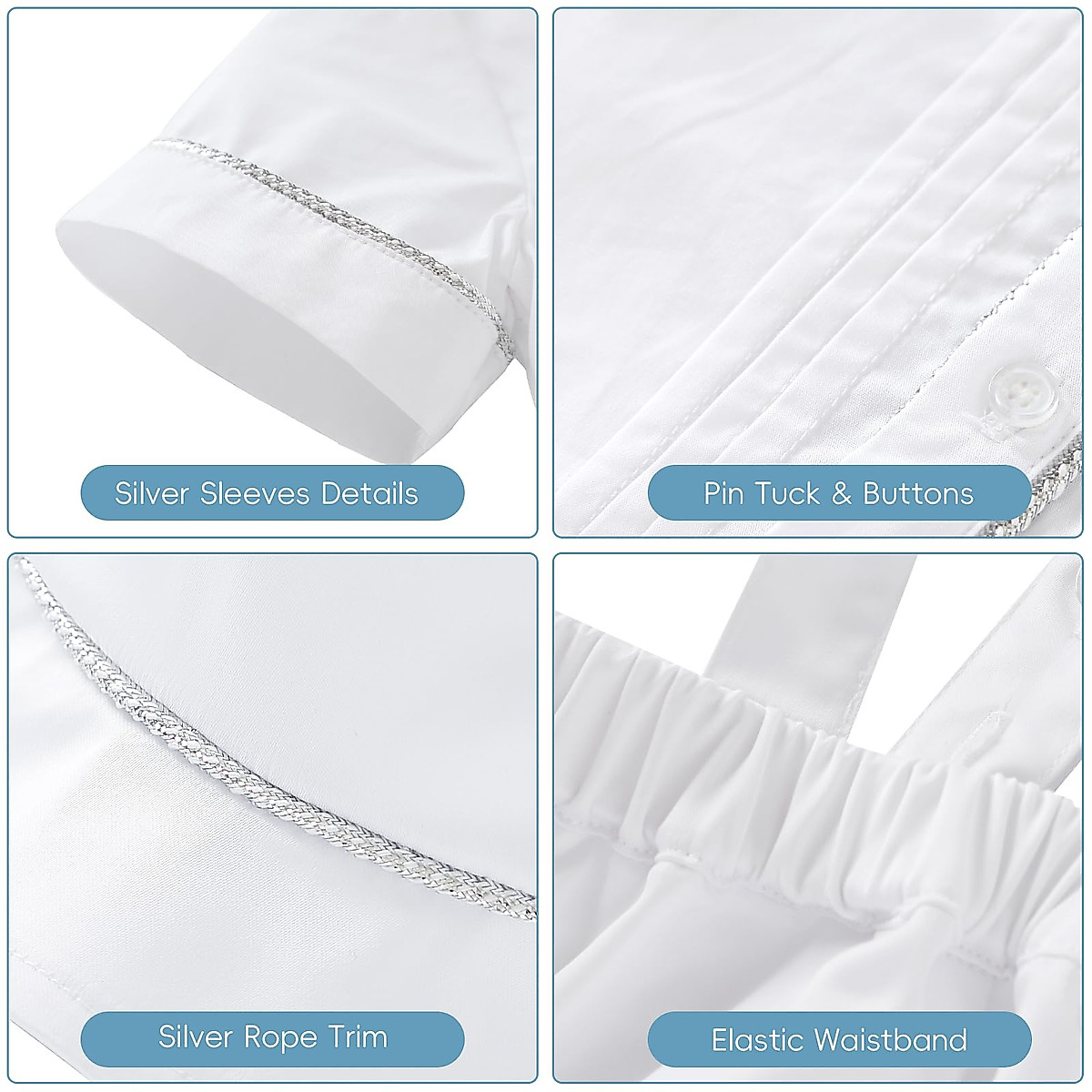 Booulfi Baptism Christening Outfits for Boys Easter Outfit Baby Boys Clothes Church Blessing Suits Summer Gentleman Birthday Wedding Outfit with Dress Shirt Bowtie Suspender Pants Hat 12-18 Months