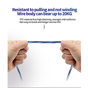 KZ Headphone/Earbuds/in-Ear Earphone Upgrade Cable,Upgrade 498-core Single Crystal Copper Silver-Plated Cable 0.75MM 2pin Gold-Plated pin 3.5mm Audio Plug (C Pin Translucent Blue)