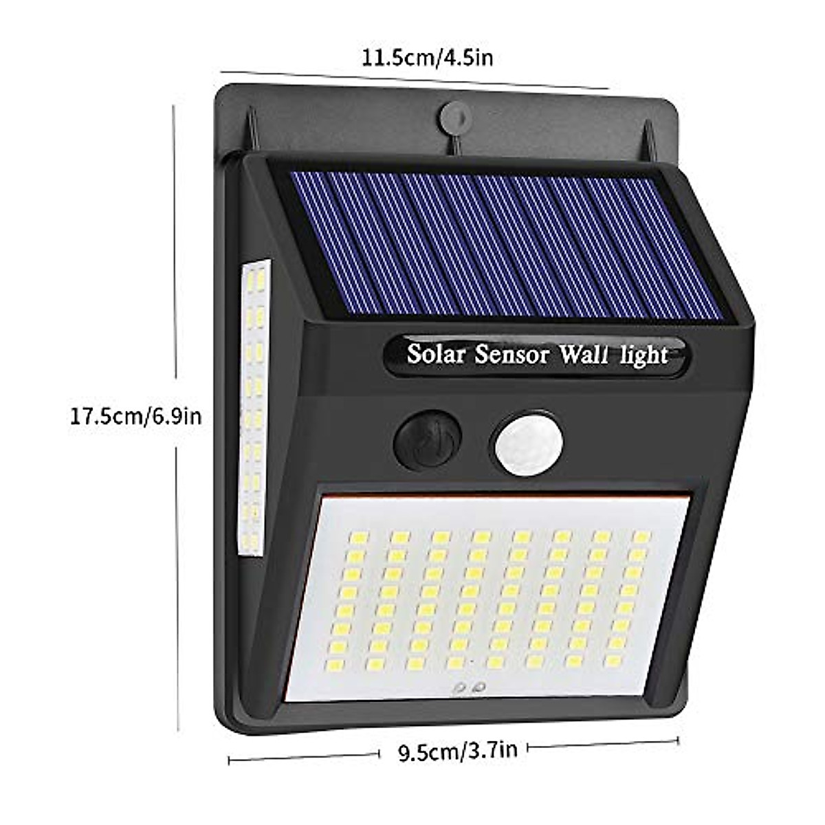 Jings Solar Lights Outdoor, 100LED Outdoor Solar Lamp PIR Motion Sensor Wall Light Waterproof Solar Powered Lights for Garden Fence Door,4pcs