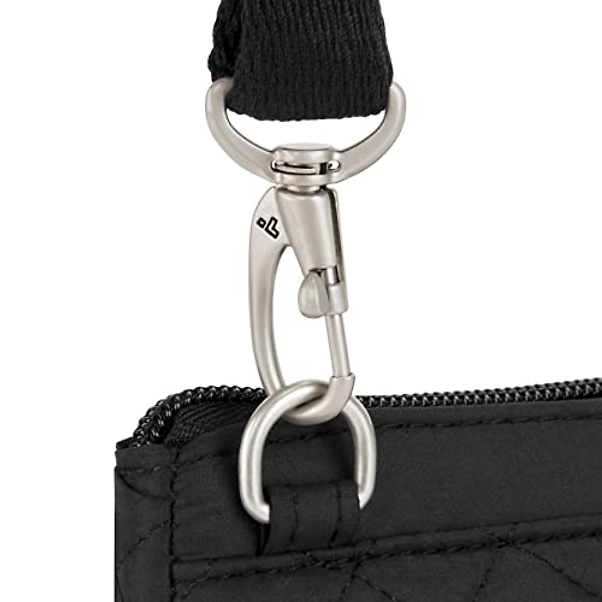 Travelon Anti-Theft Boho Clutch Crossbody, Black Quilted, 8.75" x 7" x 2"