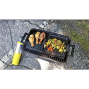 Duke Grills Omaha Go Anywhere Portable Gas Grill - Mini BBQ Propane Grill for Camping, RV, Tailgate - Cooks 8 hamburgers at once - Long Life Steel - Foldable Legs