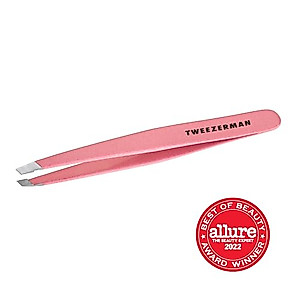 Tweezerman Exclusive Dusty Rose Slant Tweezer - Hair Removal Tweezers, Stainless Steel