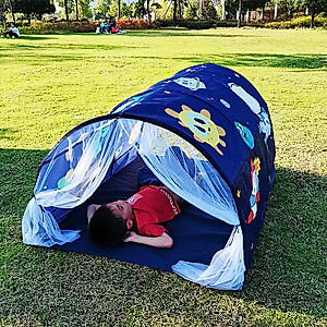 Upgrate Bed Tent Boys Girls Dream Canopy Tents for Toddlers Bed Tent Twin with Net Curtain 55"×39"×31" Privacy Space Portable Play Tent for Kids Indoor Outdoor (Space A)