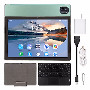 HEEPDD 10.1 Inch Tablet, FHD Tablet 8MP Front 16MP Rear 8 Core CPU Green 100-240V 12 (US Plug)