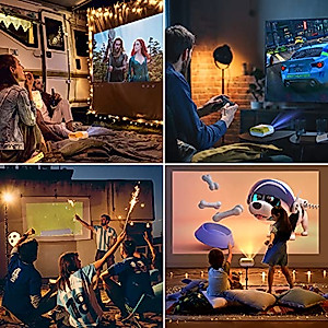 YOWHICK Mini Projector for iPhone, Native 1080P HD Projector, Portable Projector, Movie Projector Compatible with Android/iOS/Windows/TV Stick/HDMI/USB