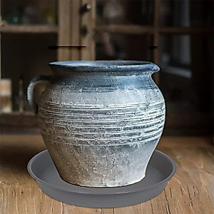 Angde 2 Pack of Plant Saucer 16 17 inch, Plastic Plant Saucers 17" Round, Flower Trays for Indoors Outdoor, Plant Drip Trays for Pots, Plant Water Tray for Planter 14-18" (17", Gray)