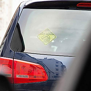 getDigital Chestburster Baby on Board Car Window Sign - Yellow Safety Sign with 2 Suction Cups inspired by the Sci-Fi Alien Movies - 6.3 x 6.3 inch